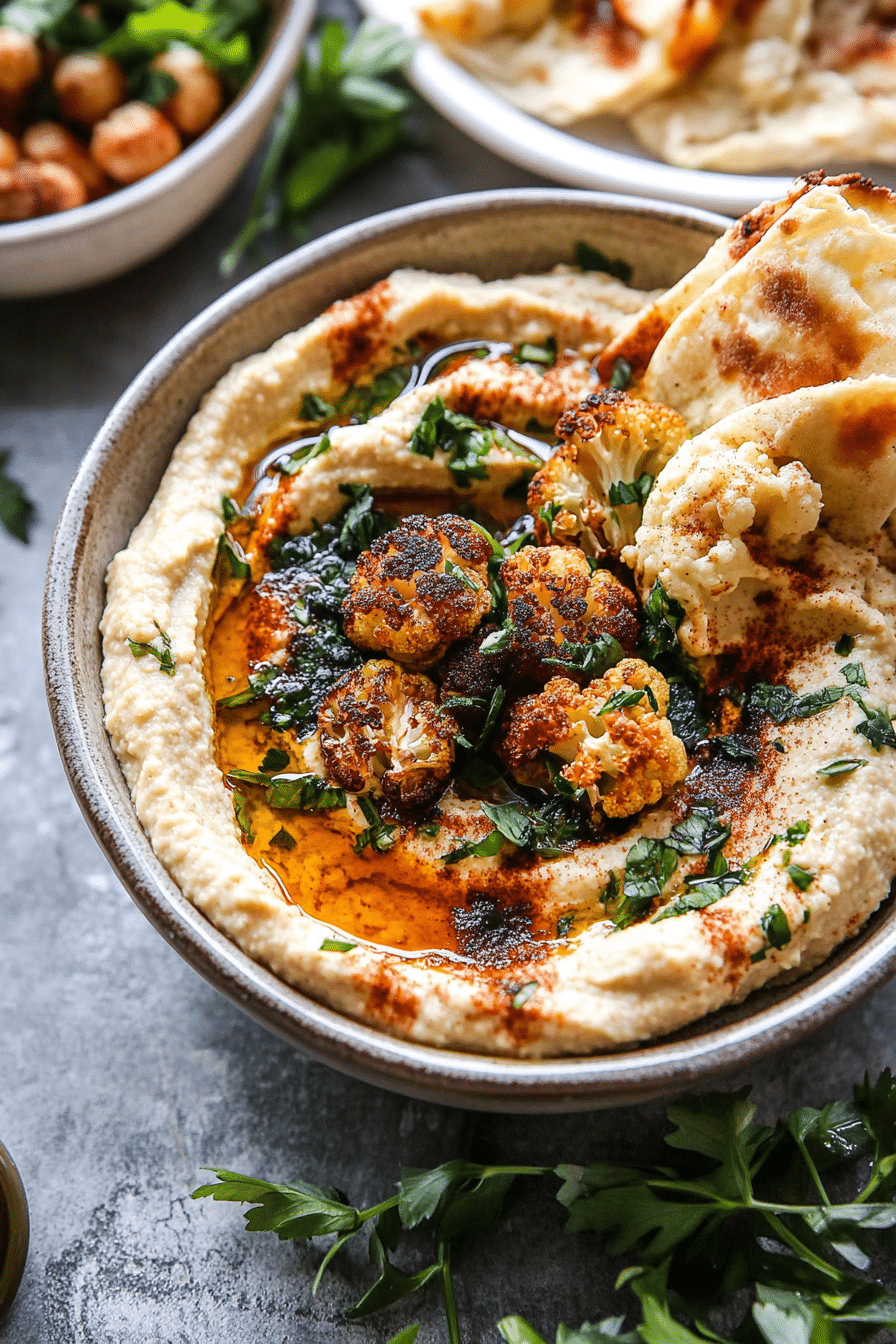 Crispy Roasted Cauliflower Hummus Recipe