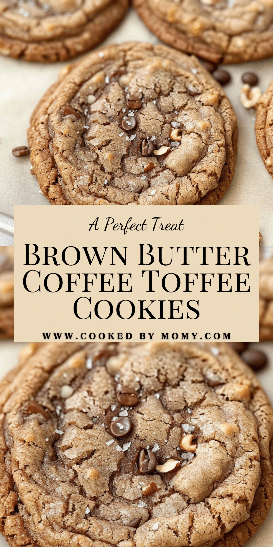 Brown Butter Coffee Toffee Cookies | CookedByMomy