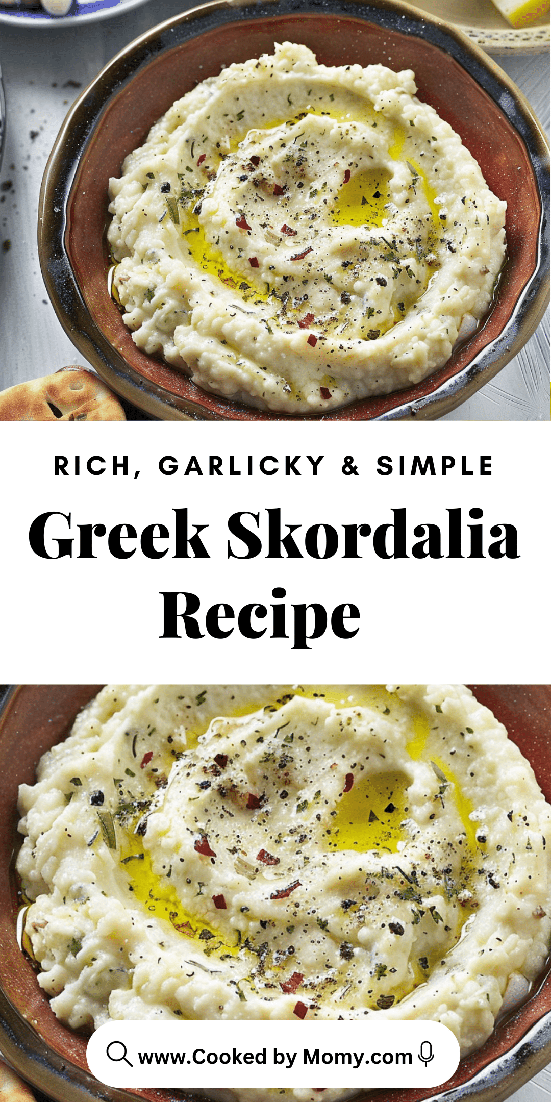 Easy Skordalia (Greek Garlic Dip) | CookedByMomy