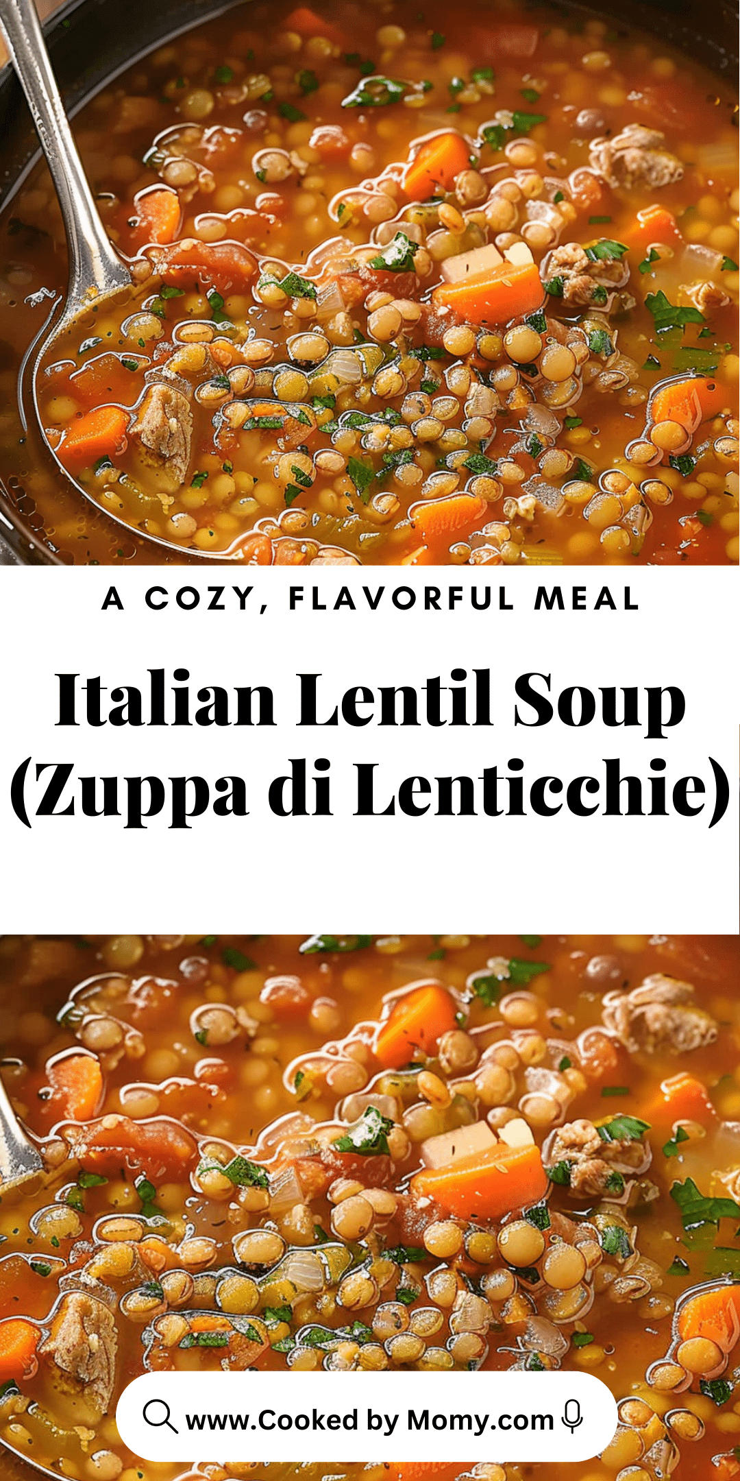 Italian Lentil Soup (Zuppa di Lenticchie) | CookedByMomy