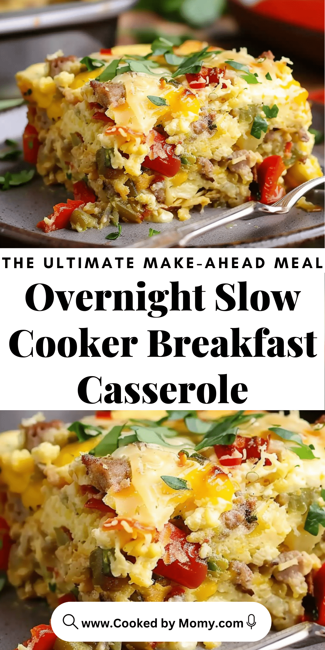 Overnight Slow Cooker Breakfast Casserole | CookedByMomy
