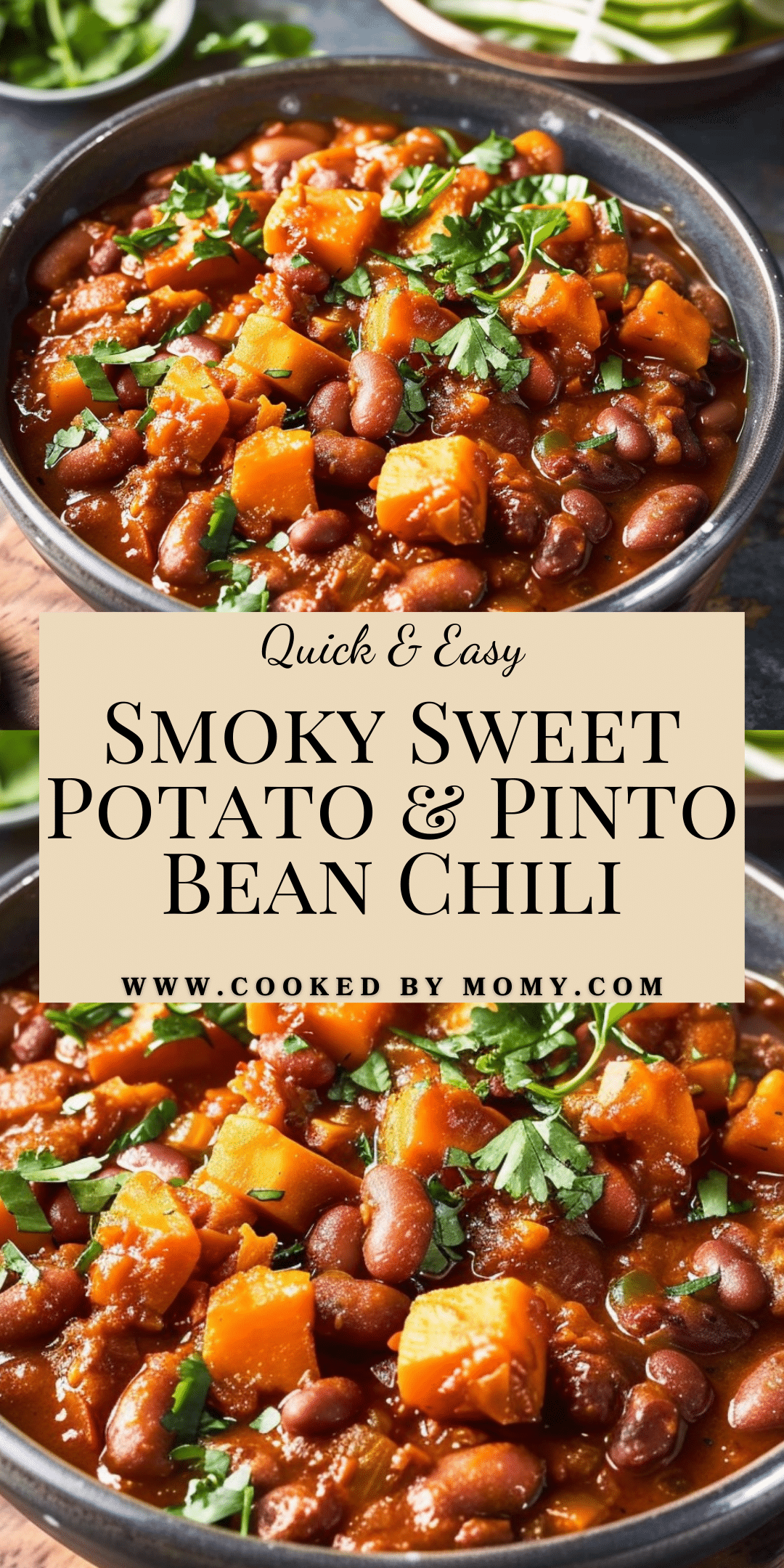 Smoky Sweet Potato and Pinto Bean Chili | CookedByMomy