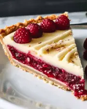 Vegan White Chocolate Raspberry Tart | CookedByMomy