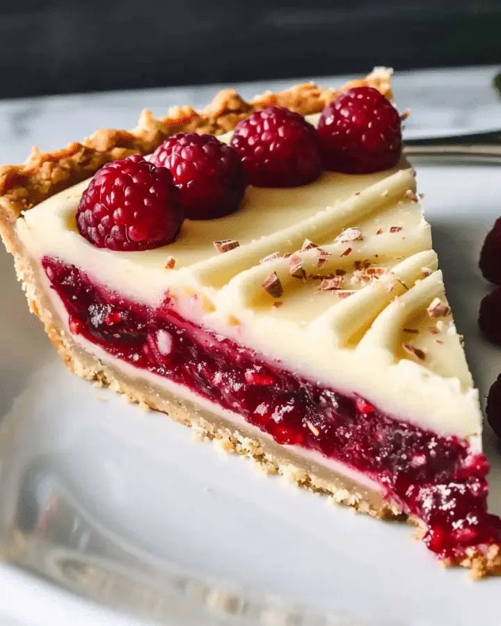 Vegan White Chocolate Raspberry Tart | CookedByMomy