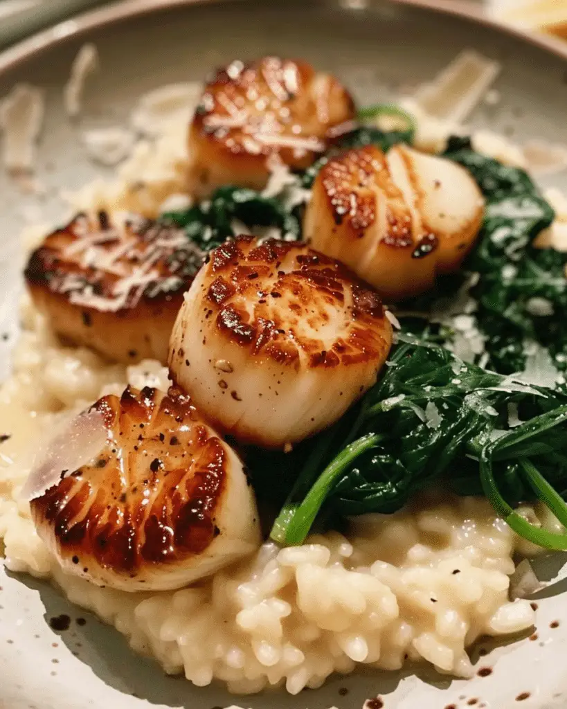 Brown Butter Scallops with Parmesan Risotto | CookedByMomy