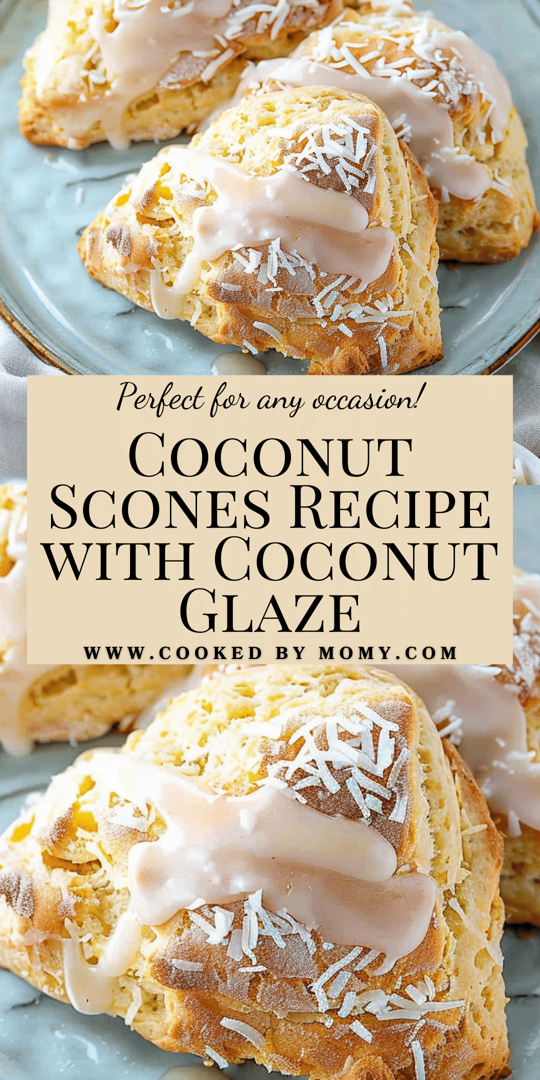 Coconut Scones Recipe with Coconut Glaze | CookedByMomy