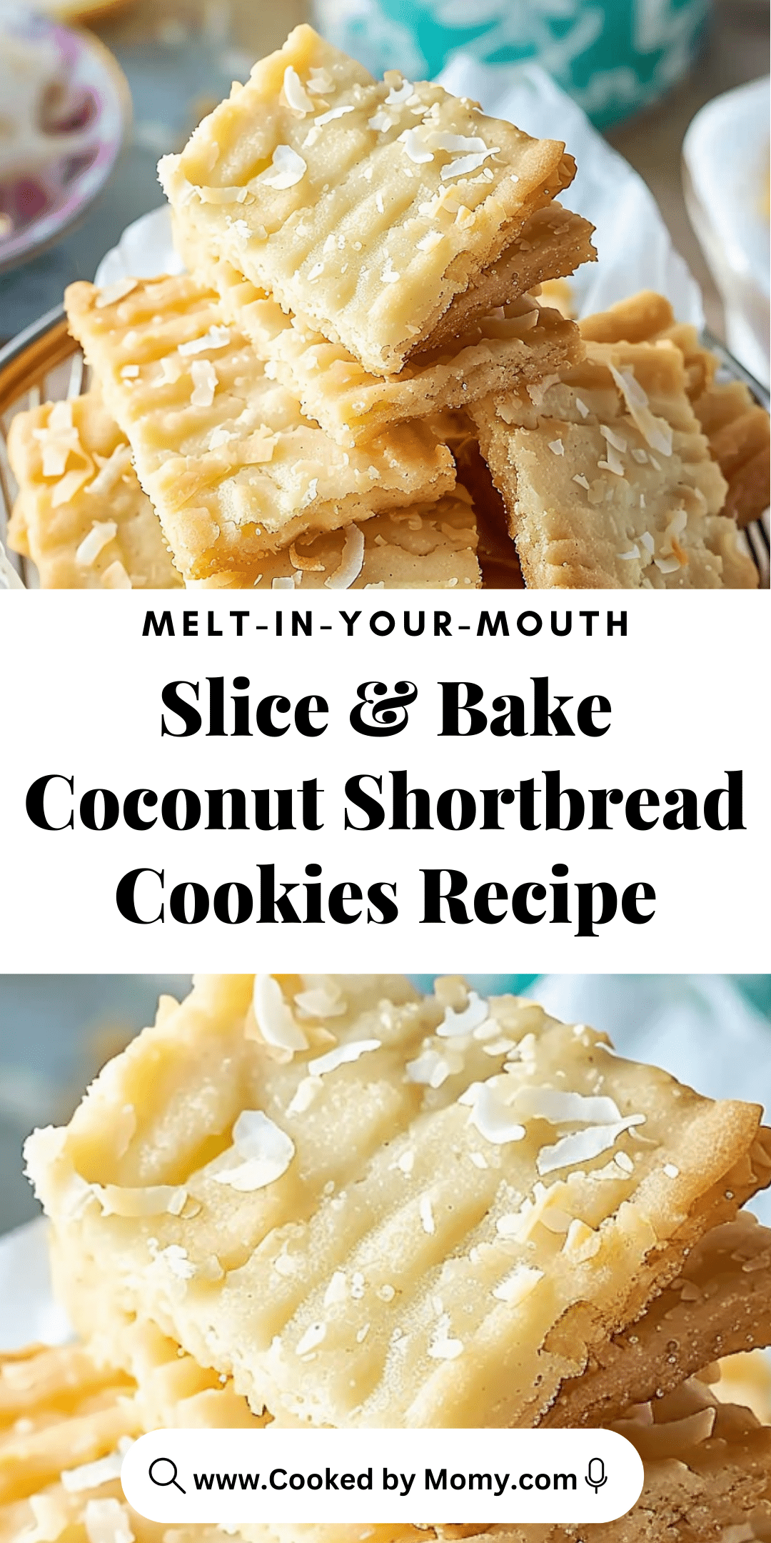 Slice & Bake Coconut Shortbread Cookies Recipe | CookedByMomy