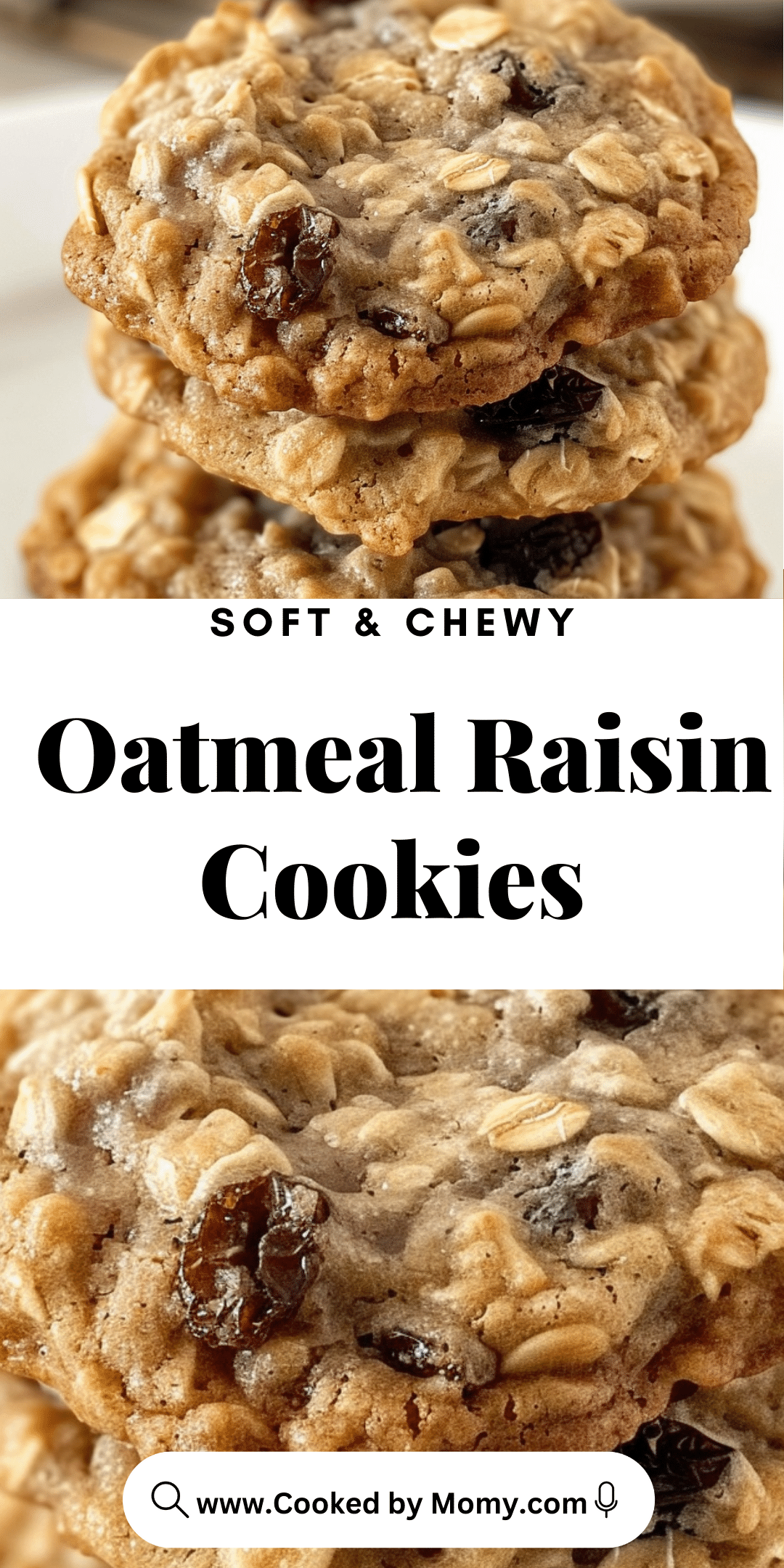 Soft & Chewy Oatmeal Raisin Cookies | CookedByMomy