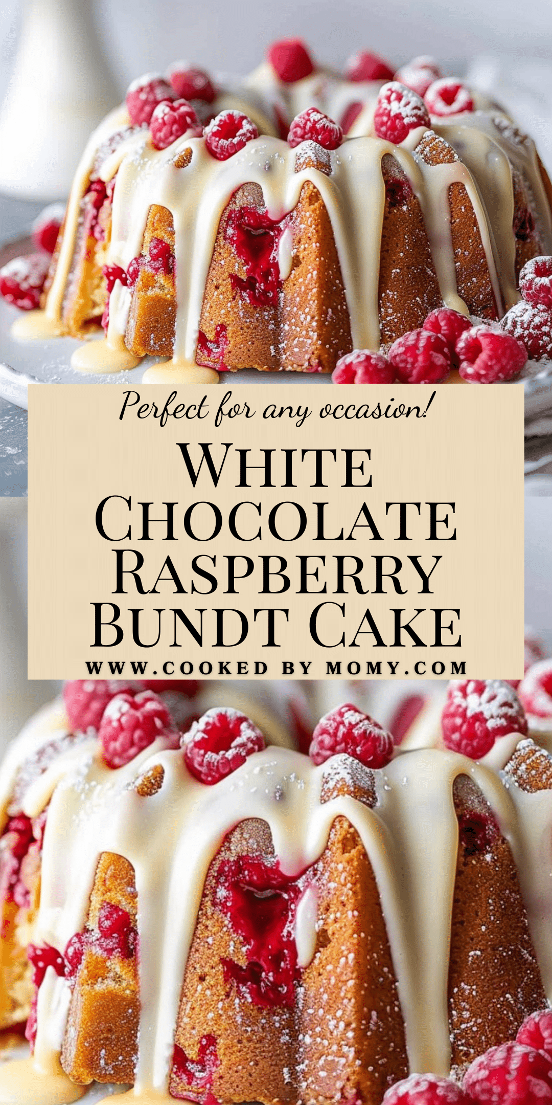 White Chocolate Raspberry Bundt Cake | CookedByMomy