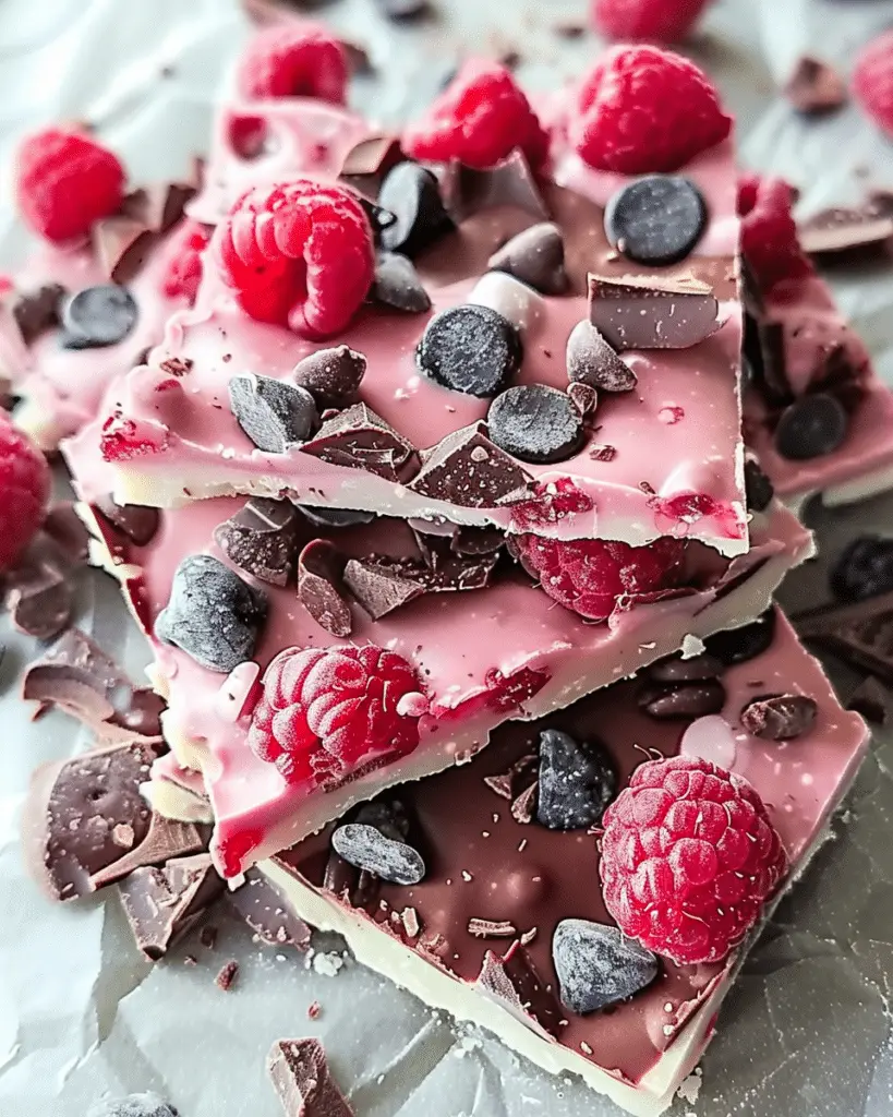 Chocolate Raspberry Yogurt Bark | CookedByMomy