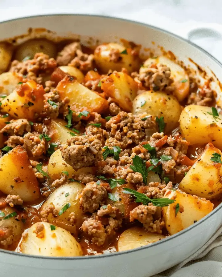 Easy Ground Turkey with Potatoes | CookedByMomy