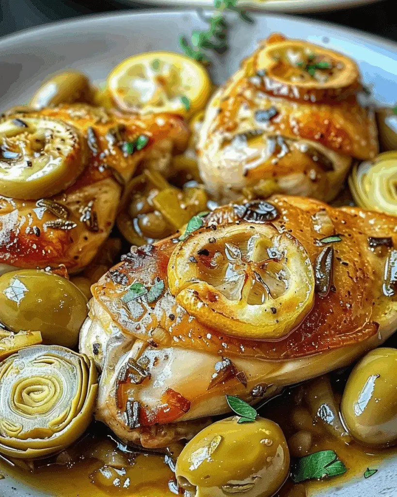 Mediterranean Lemon Chicken with Artichokes & Olives | CookedByMomy