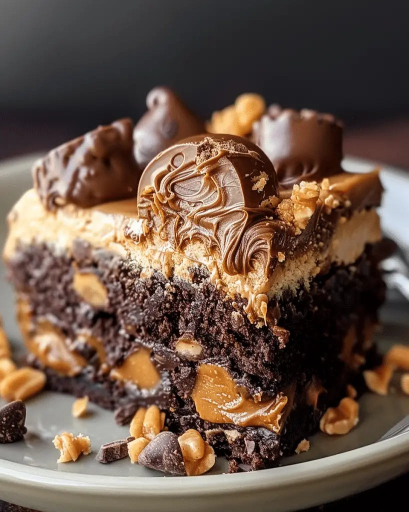 Peanut Butter Cup Dump Cake | CookedByMomy
