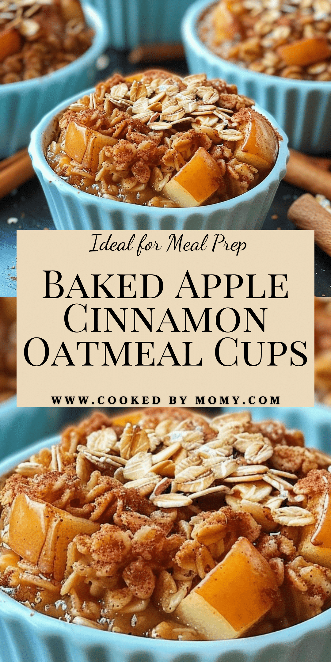 Baked Apple Cinnamon Oatmeal Cups | CookedByMomy