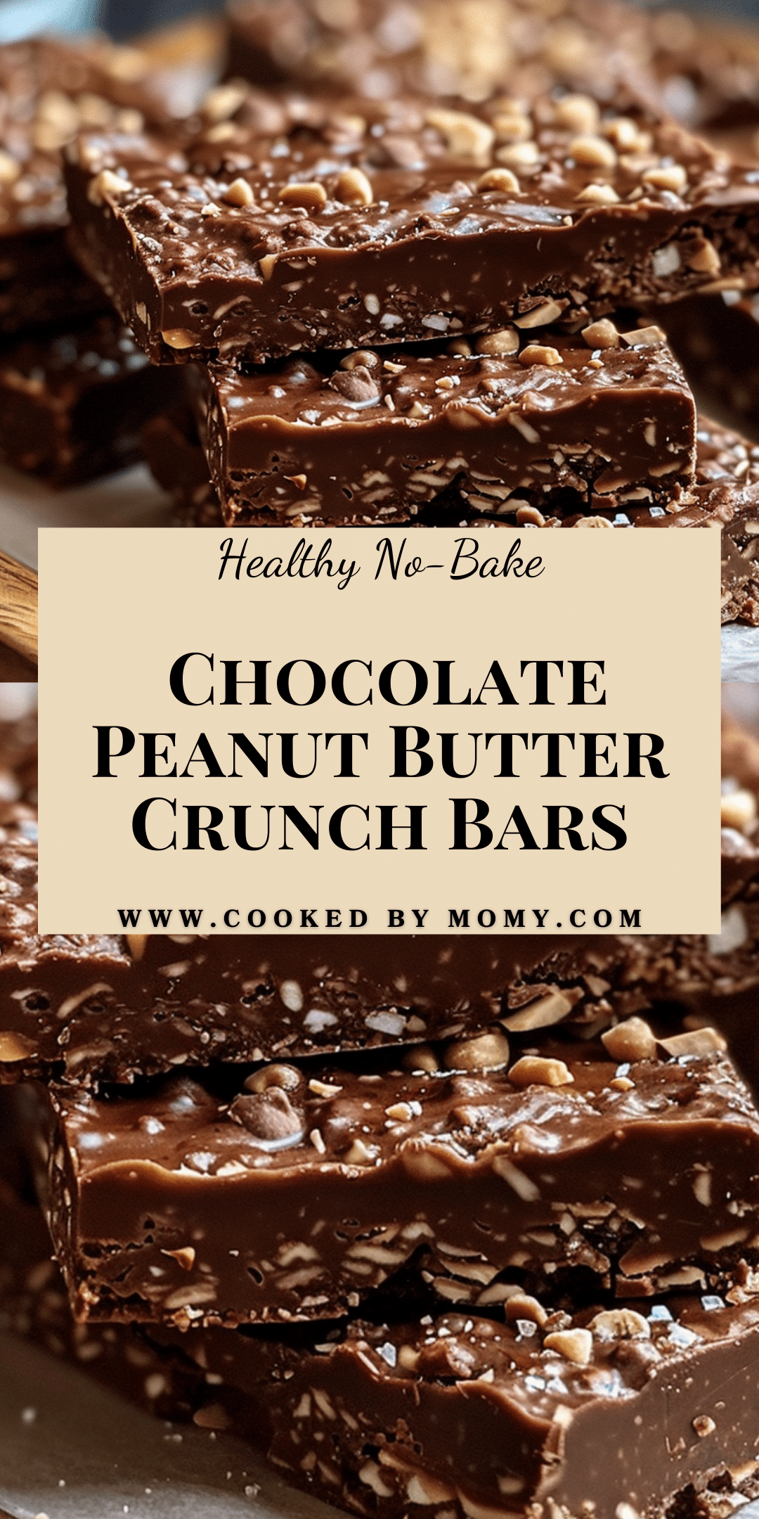 Chocolate Peanut Butter Crunch Bars | CookedByMomy