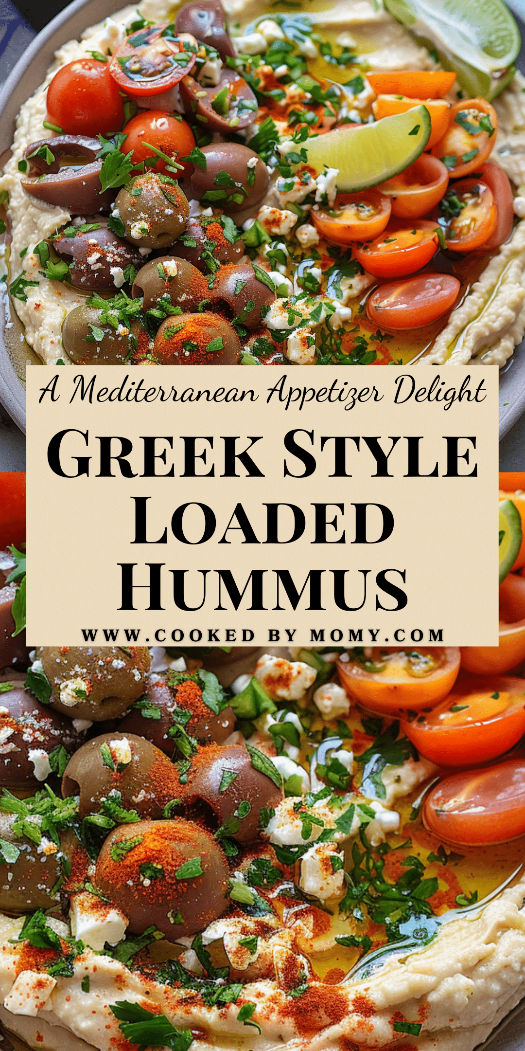Greek Style Loaded Hummus | CookedByMomy