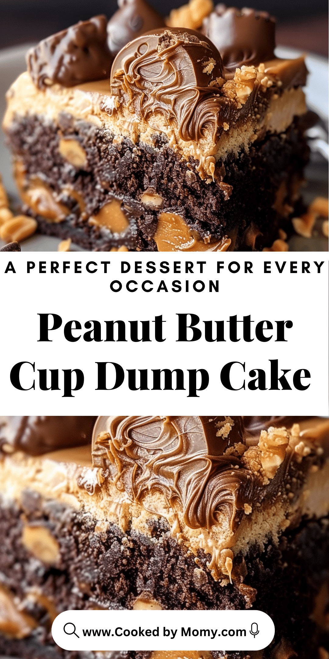 Peanut Butter Cup Dump Cake | CookedByMomy