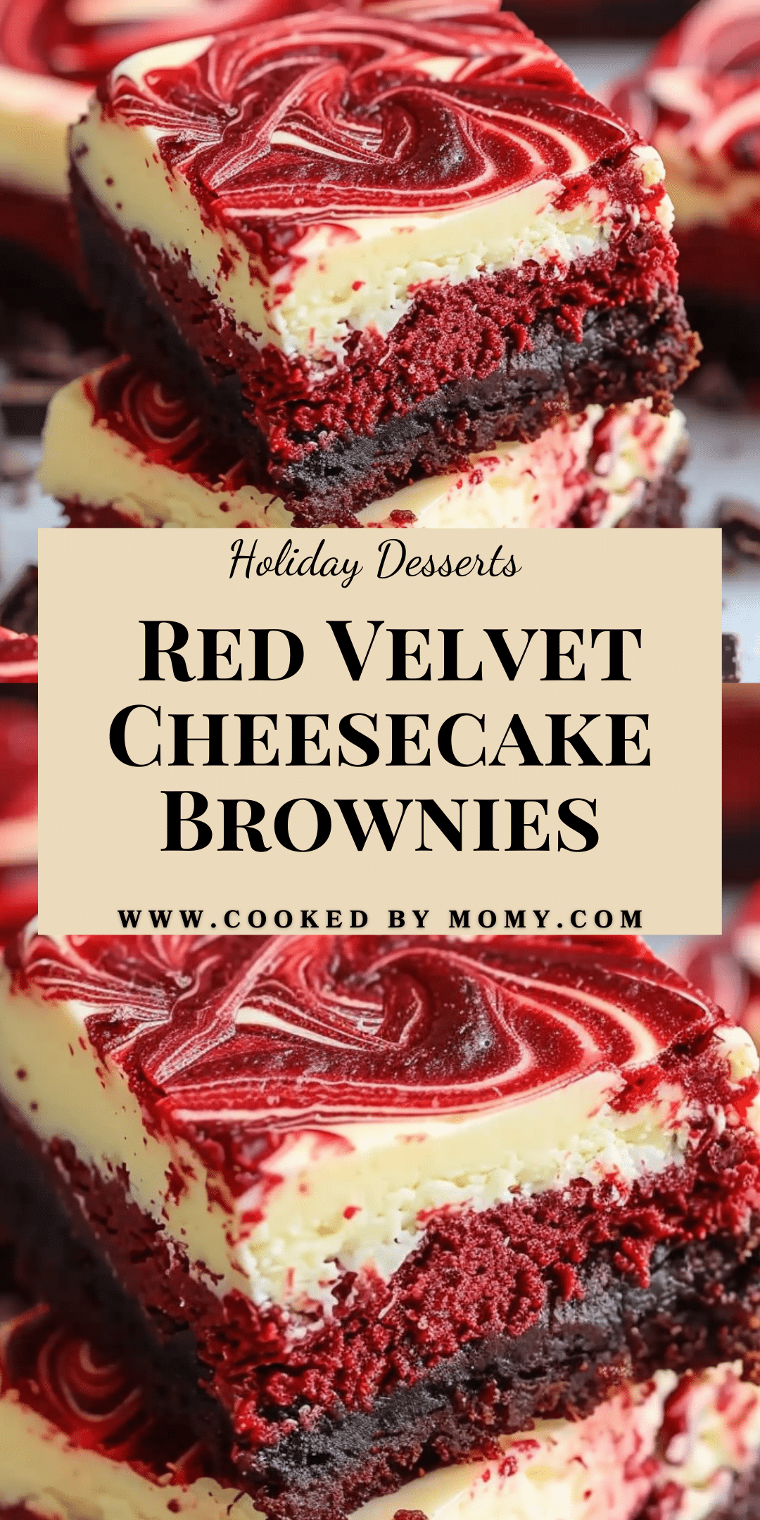 Decadent Red Velvet Cheesecake Brownies | CookedByMomy